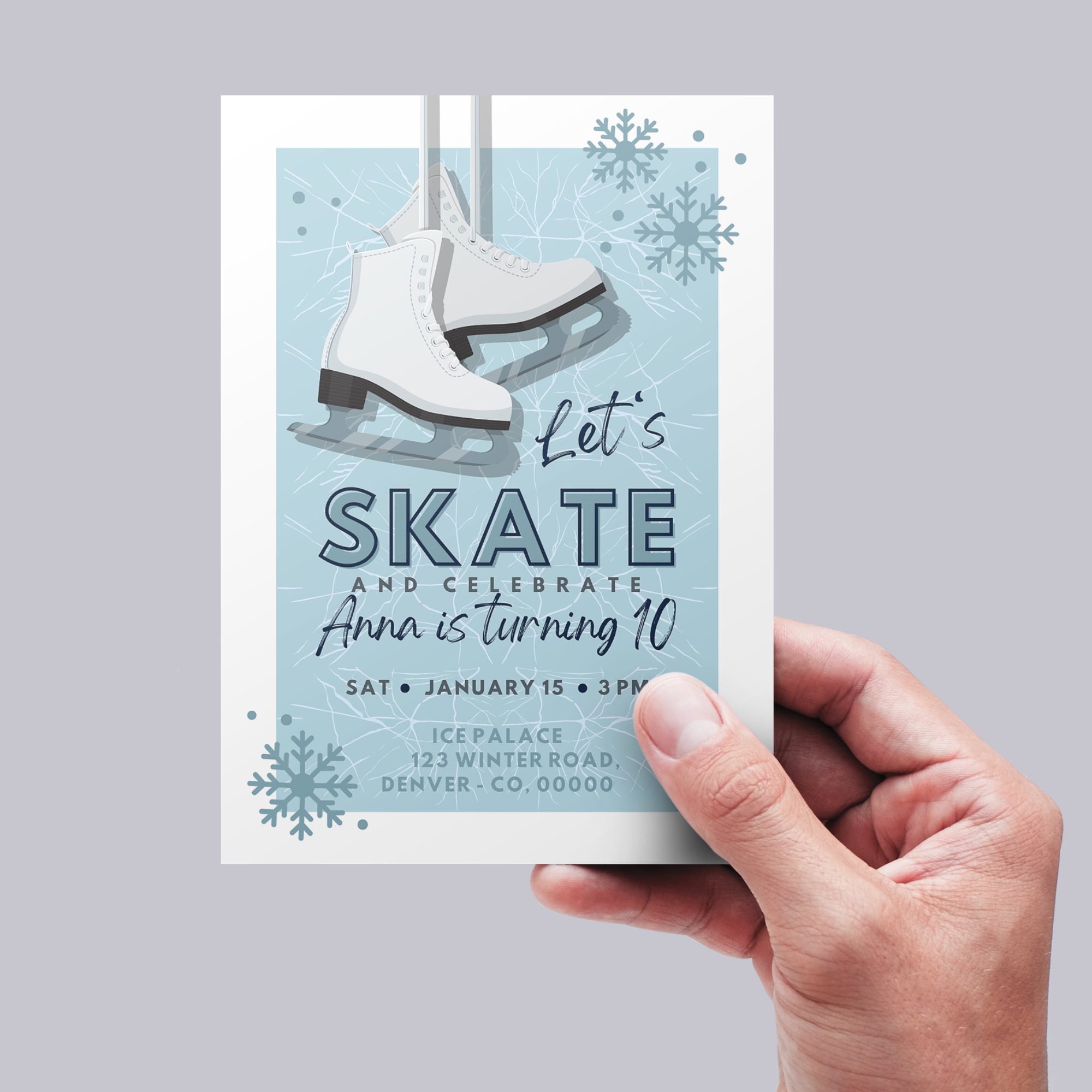Ice Skating Birthday Invitation Figure Skating Winter Party - Editable ...