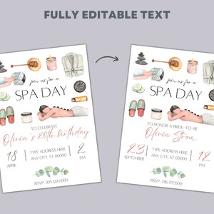Spa Day Invitation | Birthday or Bachelorette Spa Party Invite ...