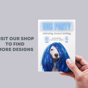 Wig Party Invitation Template | Girls Night Wigging Out | Costume Party ...