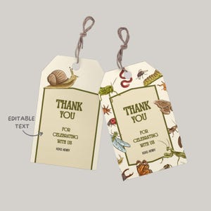 Bugs Thank You Tag Template Insect Kids Party Theme Party Favor ...
