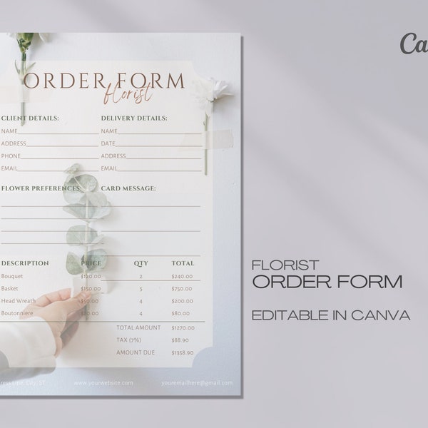 Florist Form - Etsy