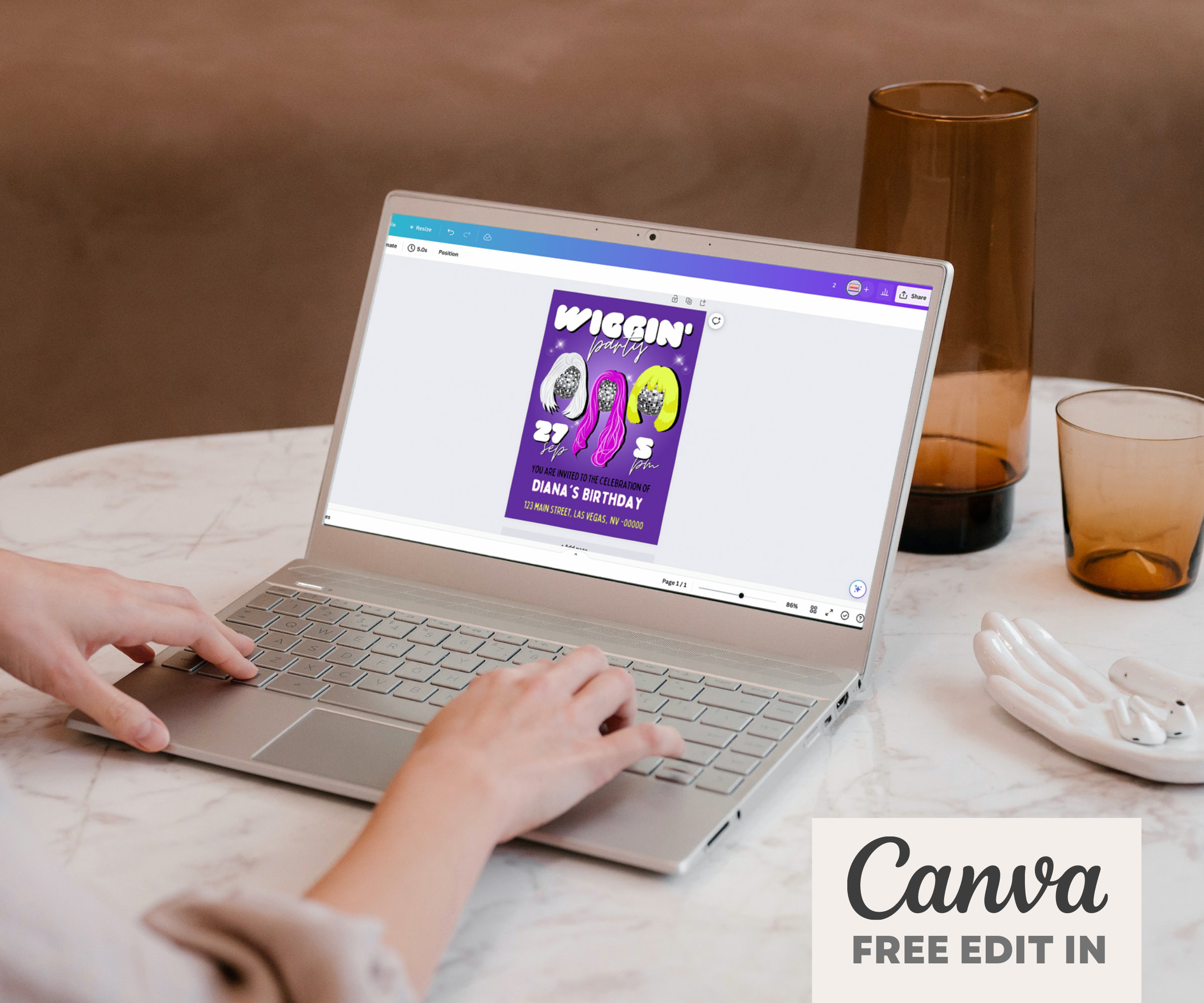 Wig Party Invitation Template Girls Night Wigging Out Costume Party ...