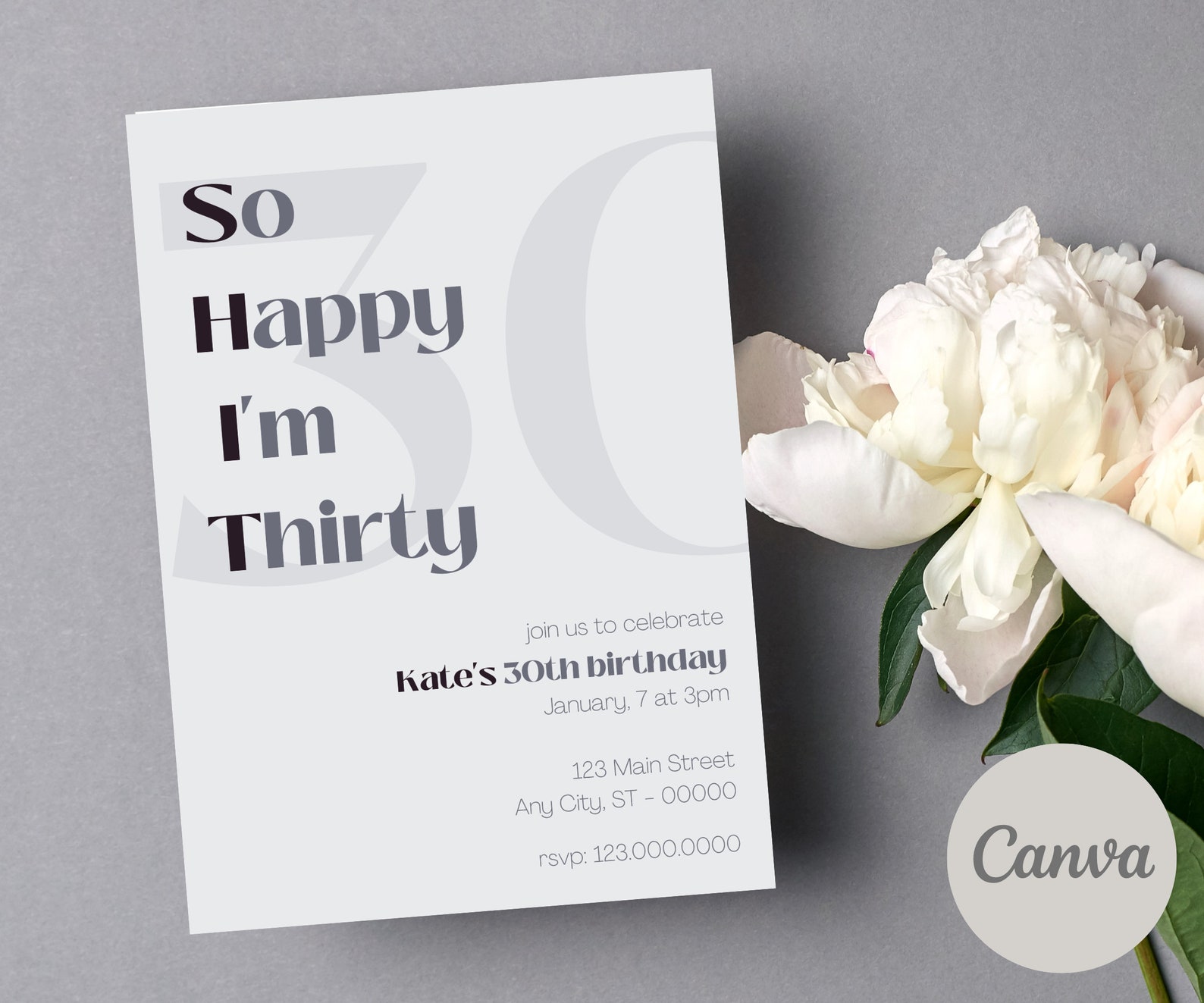 Dirty 30th Birthday Invitation Template so Happy I Am Thirty Card ...