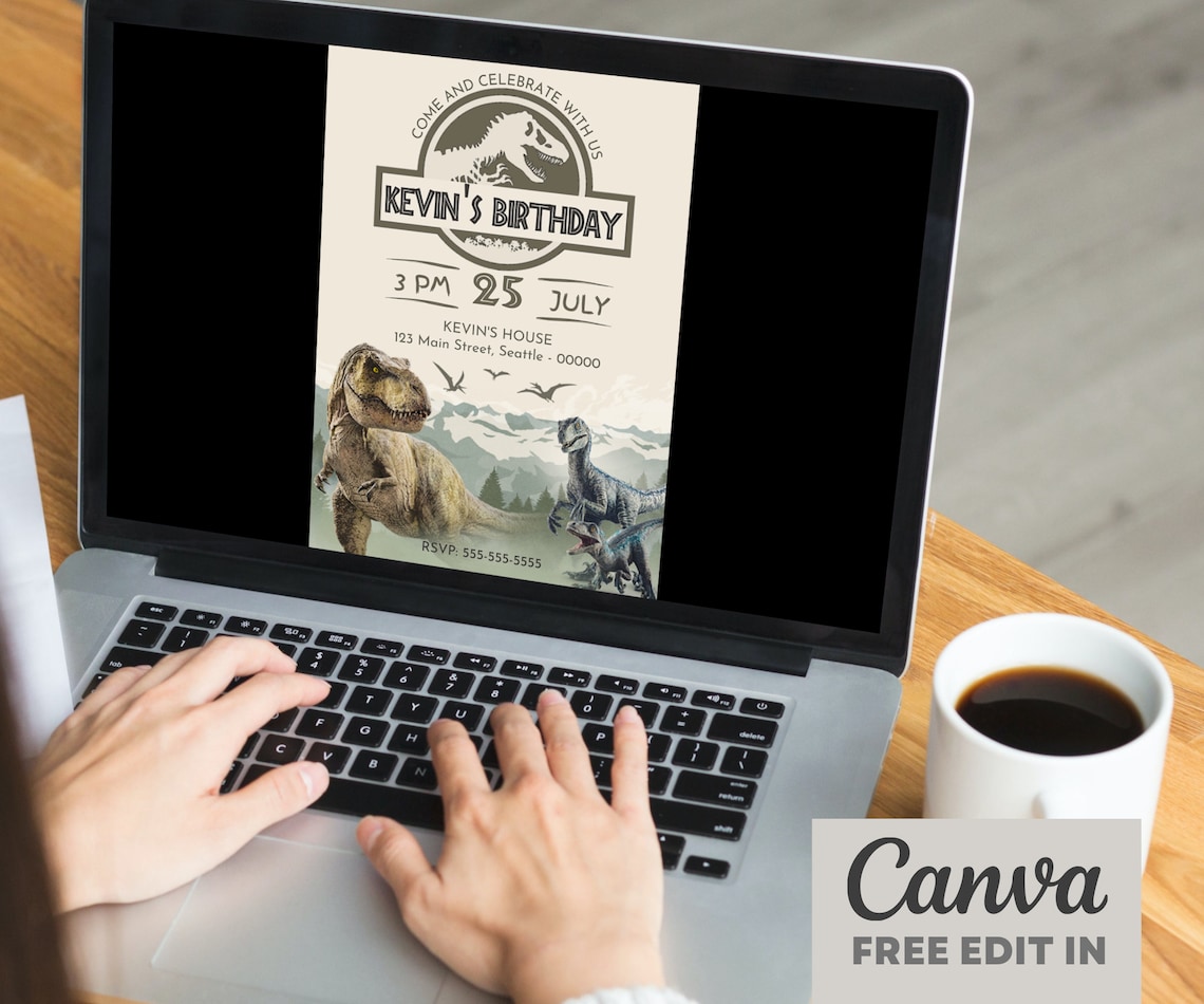 Jurassic World Birthday Invitation Template Dinosaur Party - Etsy