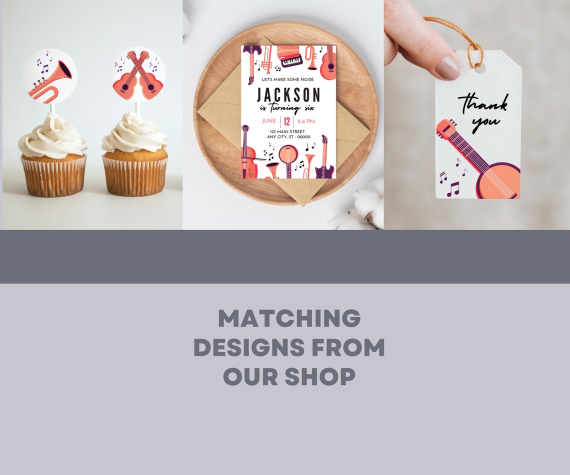 Musical Instruments Welcome Party Sign Editable Canva Template Music ...