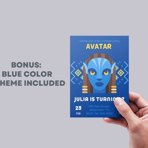 Avatar Movie Birthday Invitation Template | Avatar Party - Editable ...