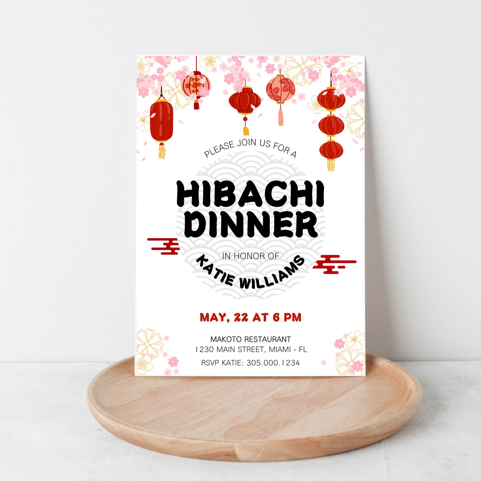 Hibachi Dinner Celebration Invitation Japanese Restaurant Theme Party ...