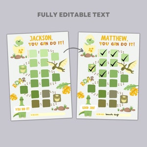 Dinosaur Reward Chart Kids Behavior Chart Daily Chore Chart Toddler ...