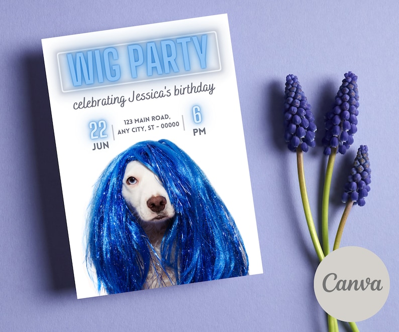 Wig Party Invitation Template: Girls Night Out, Editable Printable ...