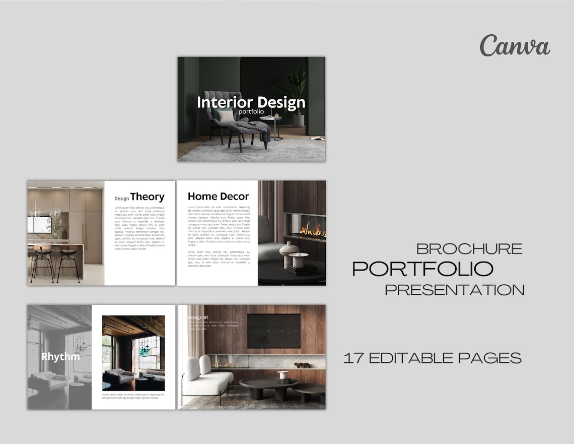 Interior Design Portfolio Template Architecture Presentation - Etsy