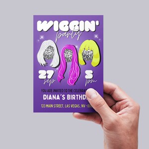 Wig Party Invitation Template | Girls Night Wigging Out | Costume Party ...