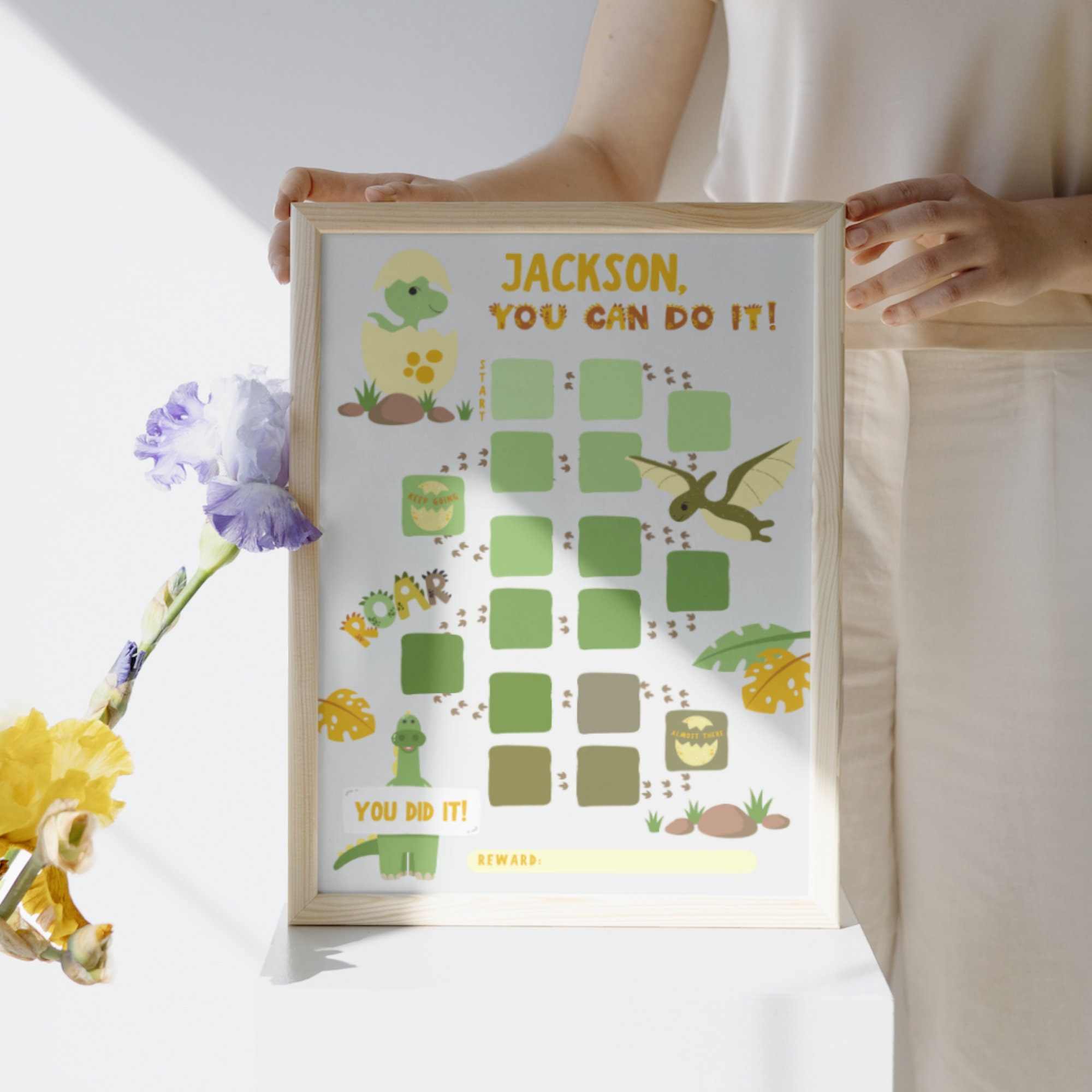 Dinosaur Reward Chart Kids Behavior Chart Daily Chore Chart Toddler ...