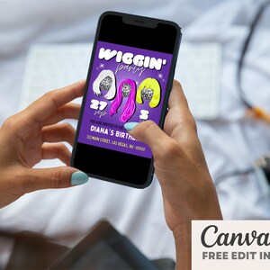 Wig Party Invitation Template | Girls Night Wigging Out | Costume Party ...