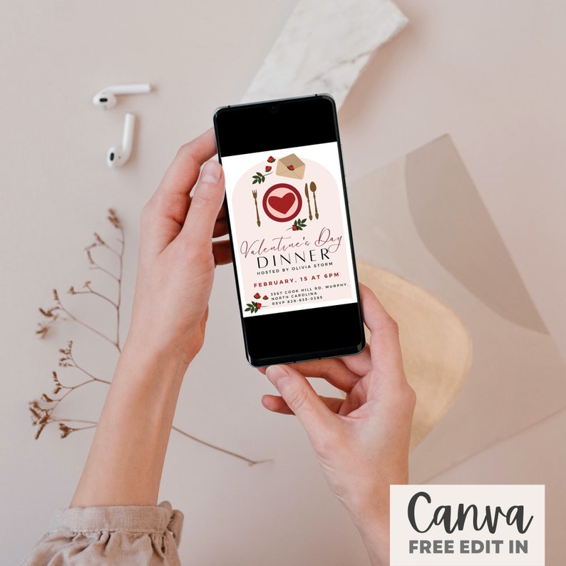 Valentine's Day Dinner Party Invitation Romantic Night Galentine's Day ...