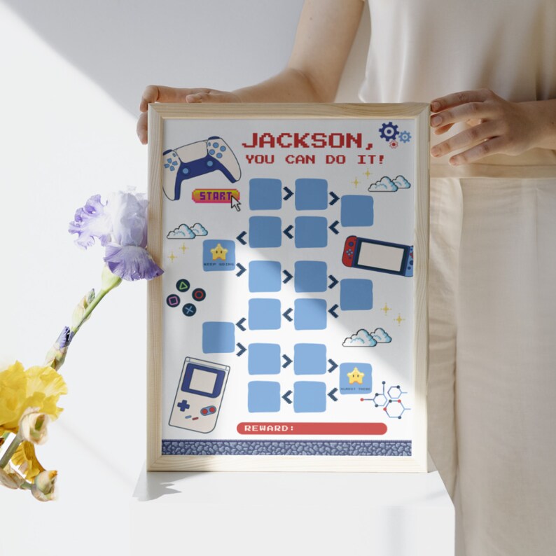 Video Game Reward Chart: Kids Behavior & Chore Tracker (editable ...