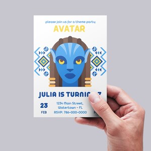 Avatar Movie Birthday Invitation Template | Avatar Party - Editable ...