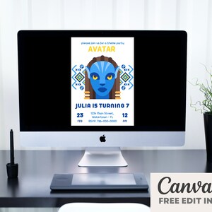 Avatar Birthday Invitation Template: Editable Party Invite (canva) - Etsy