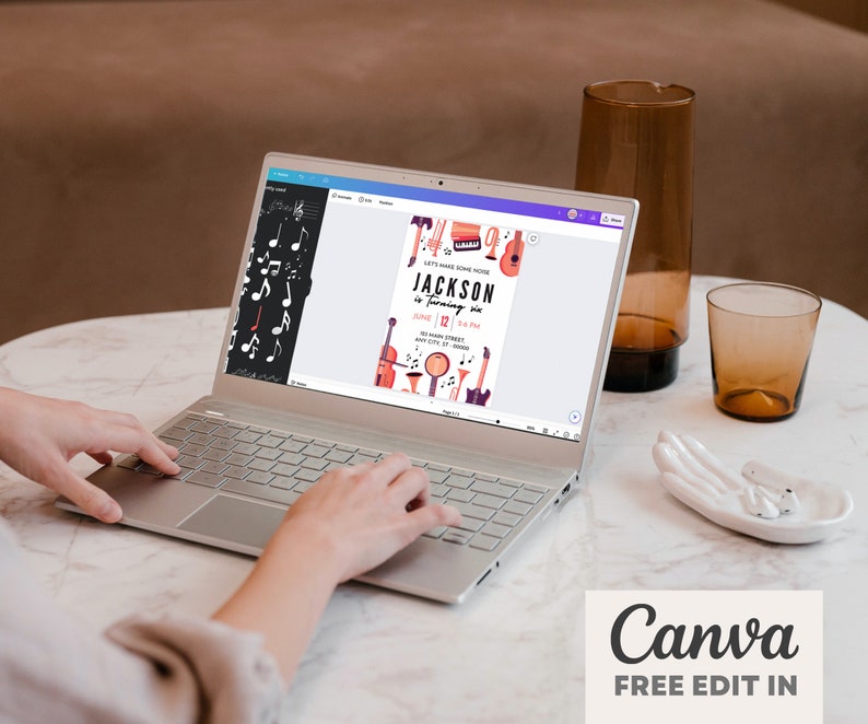 Musical Instruments Welcome Party Sign Editable Canva Template Music ...