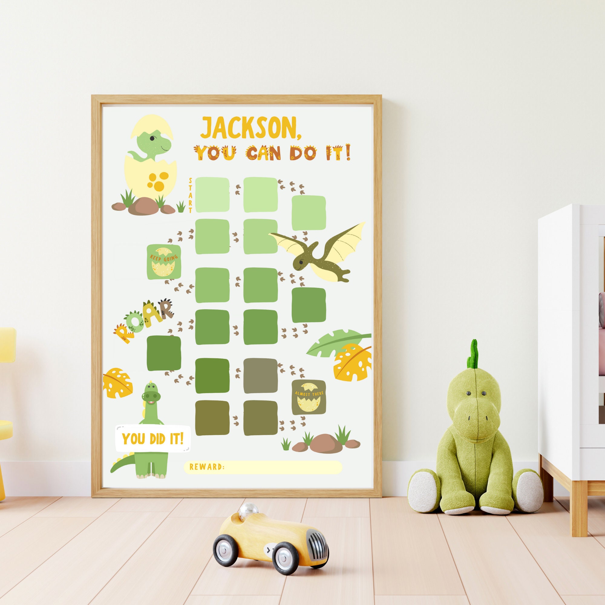 Dinosaur Reward Chart Kids Behavior Chart Daily Chore Chart Toddler ...