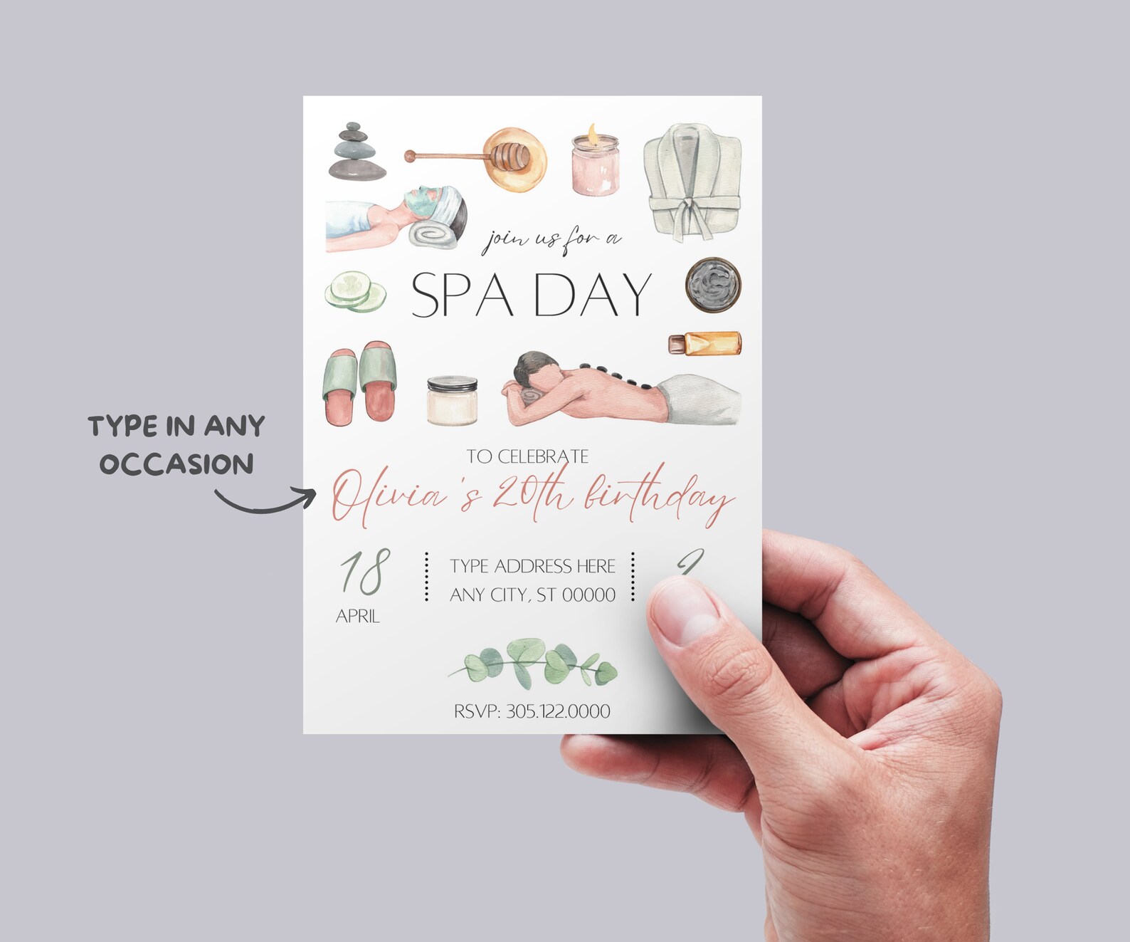 Spa Day Invitation | Birthday or Bachelorette Spa Party Invite ...