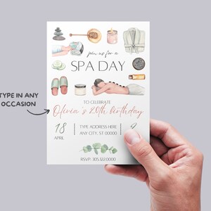 Spa Day Invitation | Birthday or Bachelorette Spa Party Invite ...