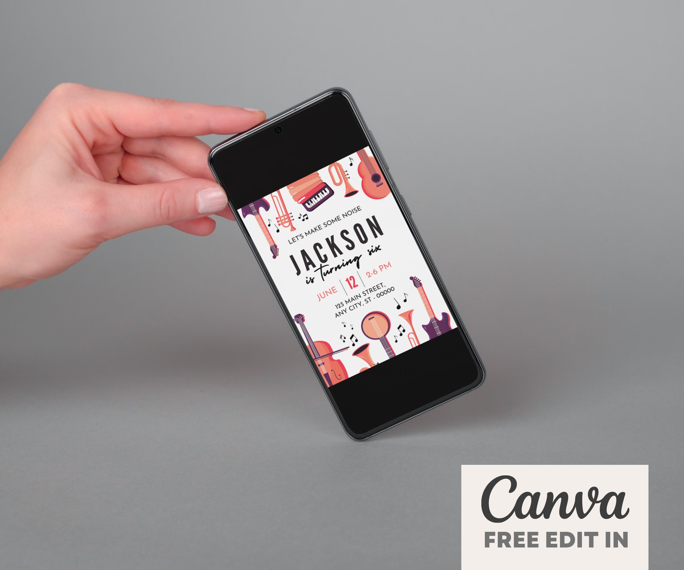 Musical Instruments Birthday Invitation Template Music Party Invite ...