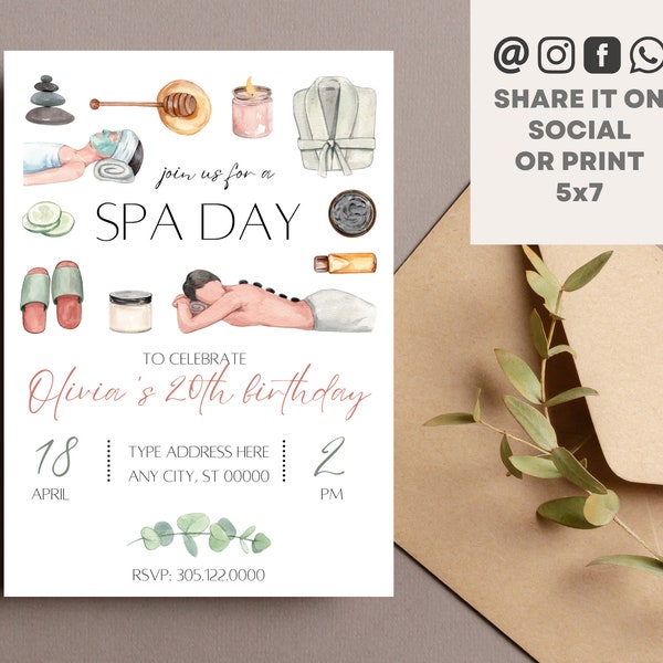 Spa Day Invitation - Etsy