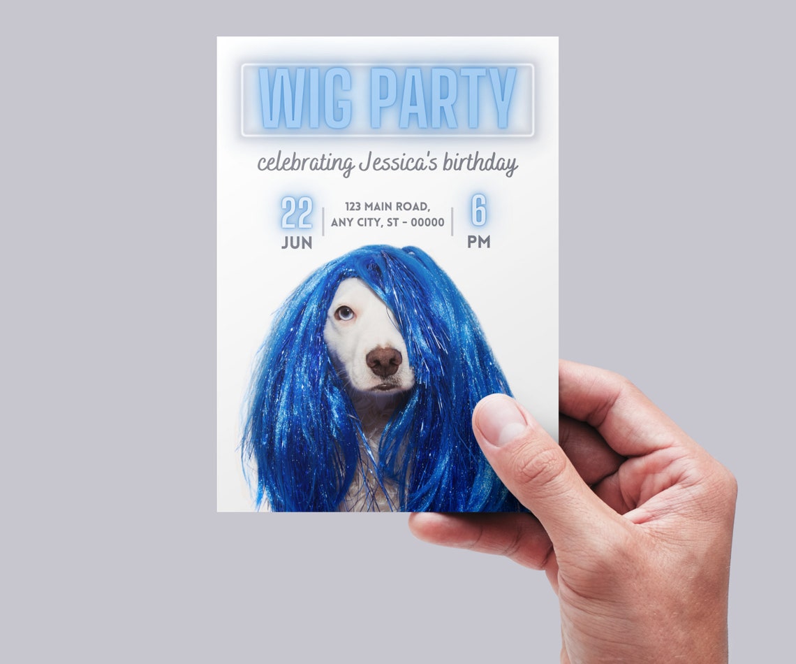 Wig Party Invitation Template Girls Night Wigging Out - Etsy
