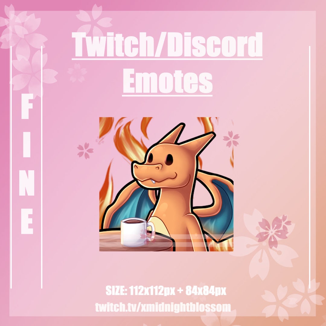 Animated Charizard Charizard This is Fine Emote Twitch/discord - Etsy