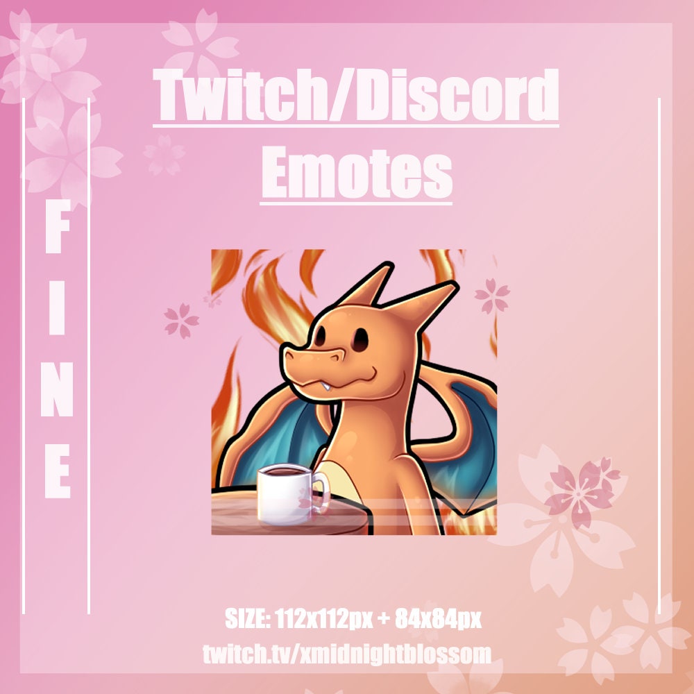 Animated Glurak Charizard This is Fine Emote Twitch/discord - Etsy
