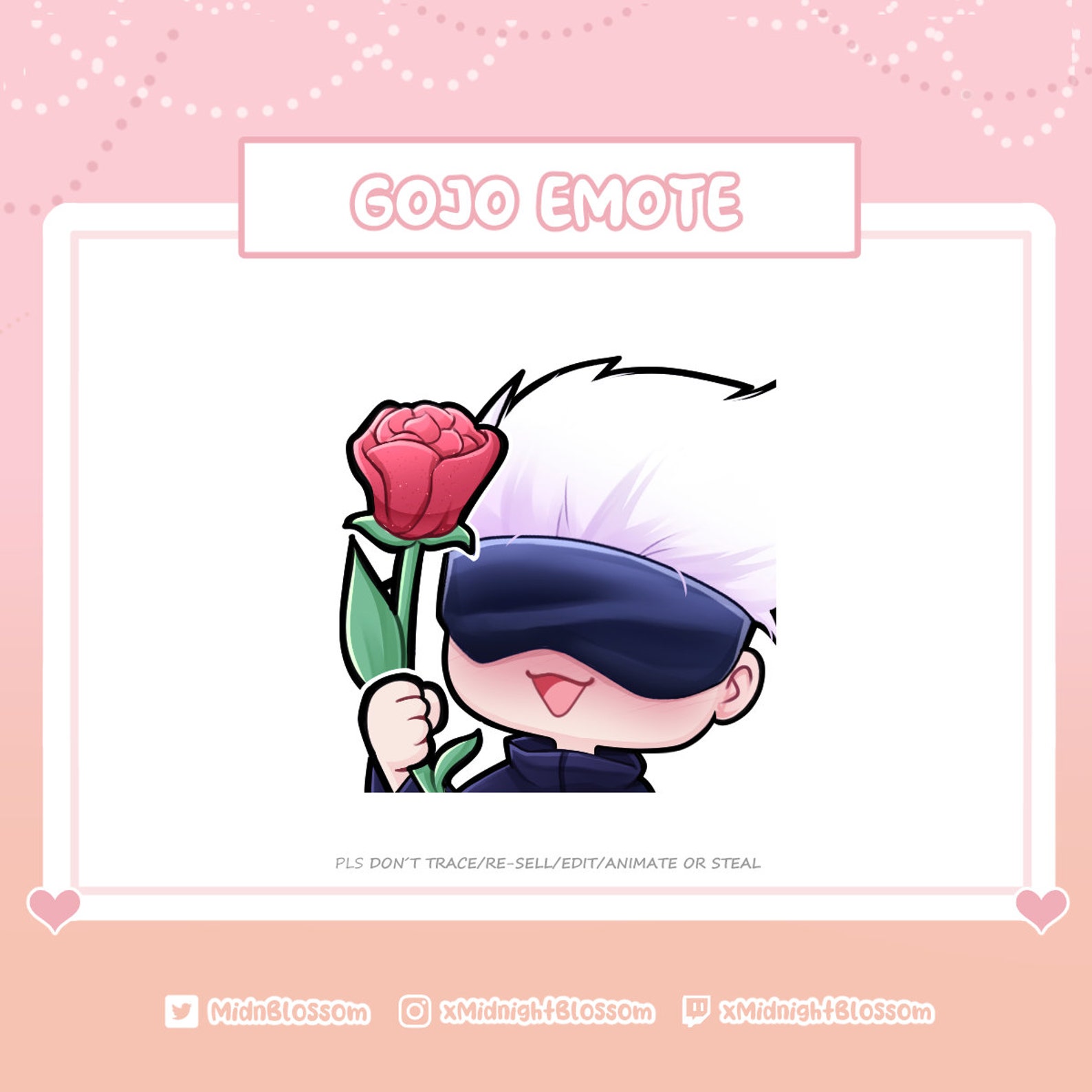 Cute Flower Go Jo Emotes "jjk" | Twitch Discord Emotes | Twitch Graphic ...