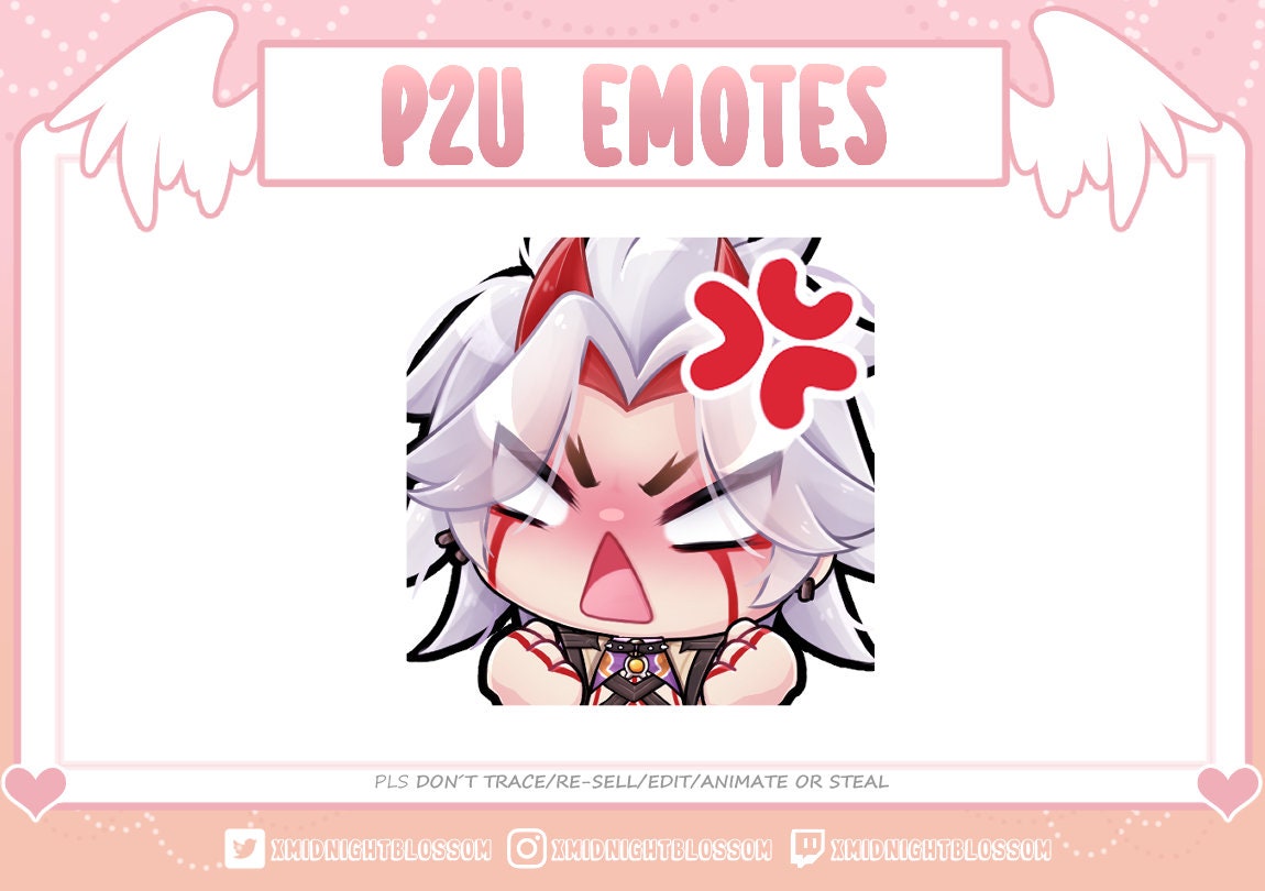 Cute Arataki Itto Rage Emote Genshin Impact Sub Emoji for Streamer ...
