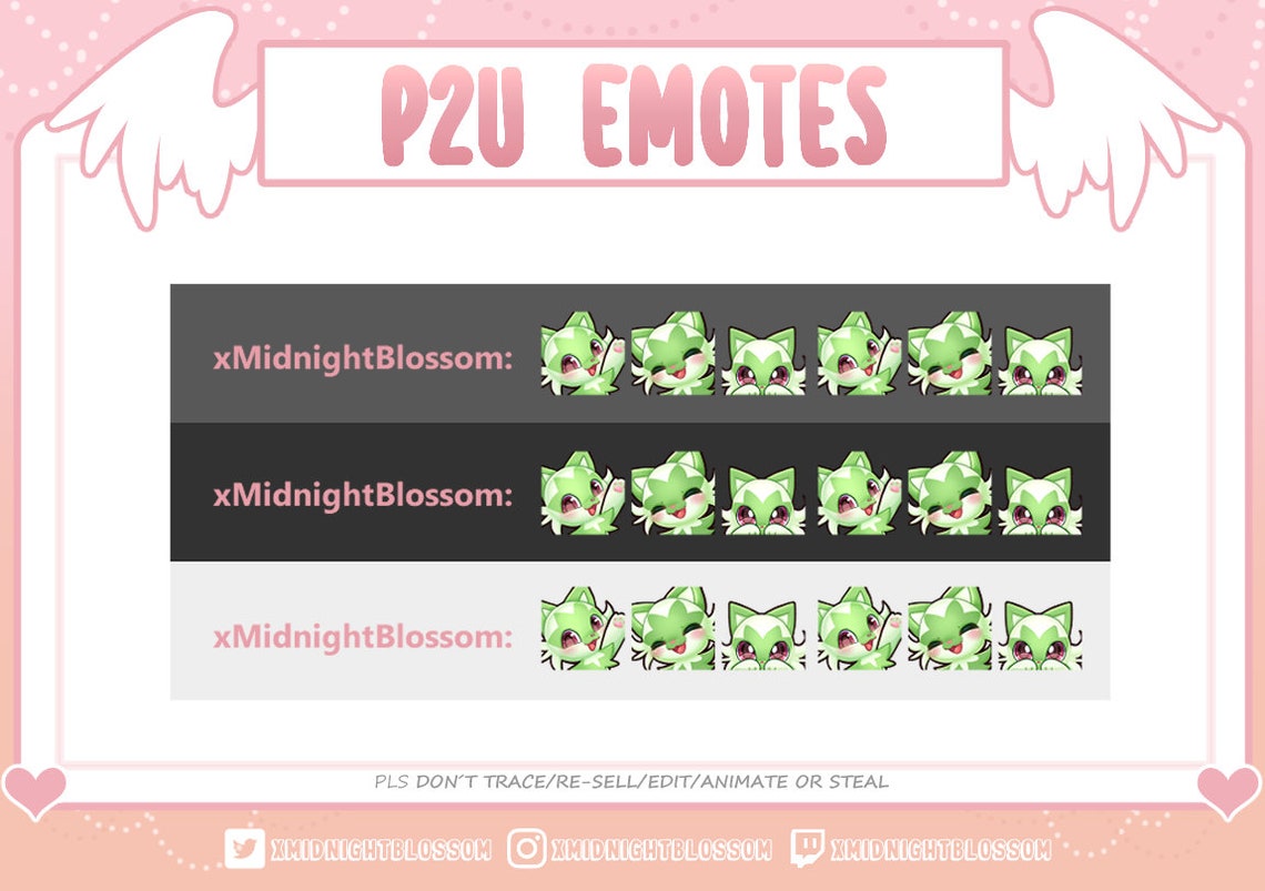 Sprigatito Felori Emote Set for Twitch/discord Sticker Emote - Etsy