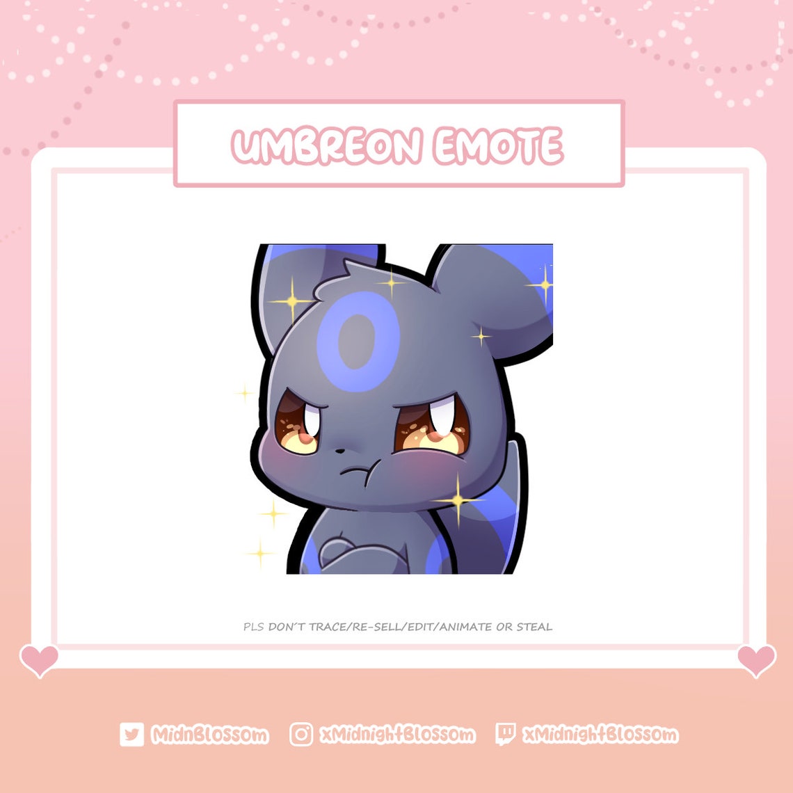 Shiny Umbreon Nachtara "pout" Emote|twitch Discord Emotes | Twitch ...