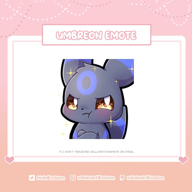 Shiny Umbreon Nachtara "pout" Emote|twitch Discord Emotes | Twitch ...