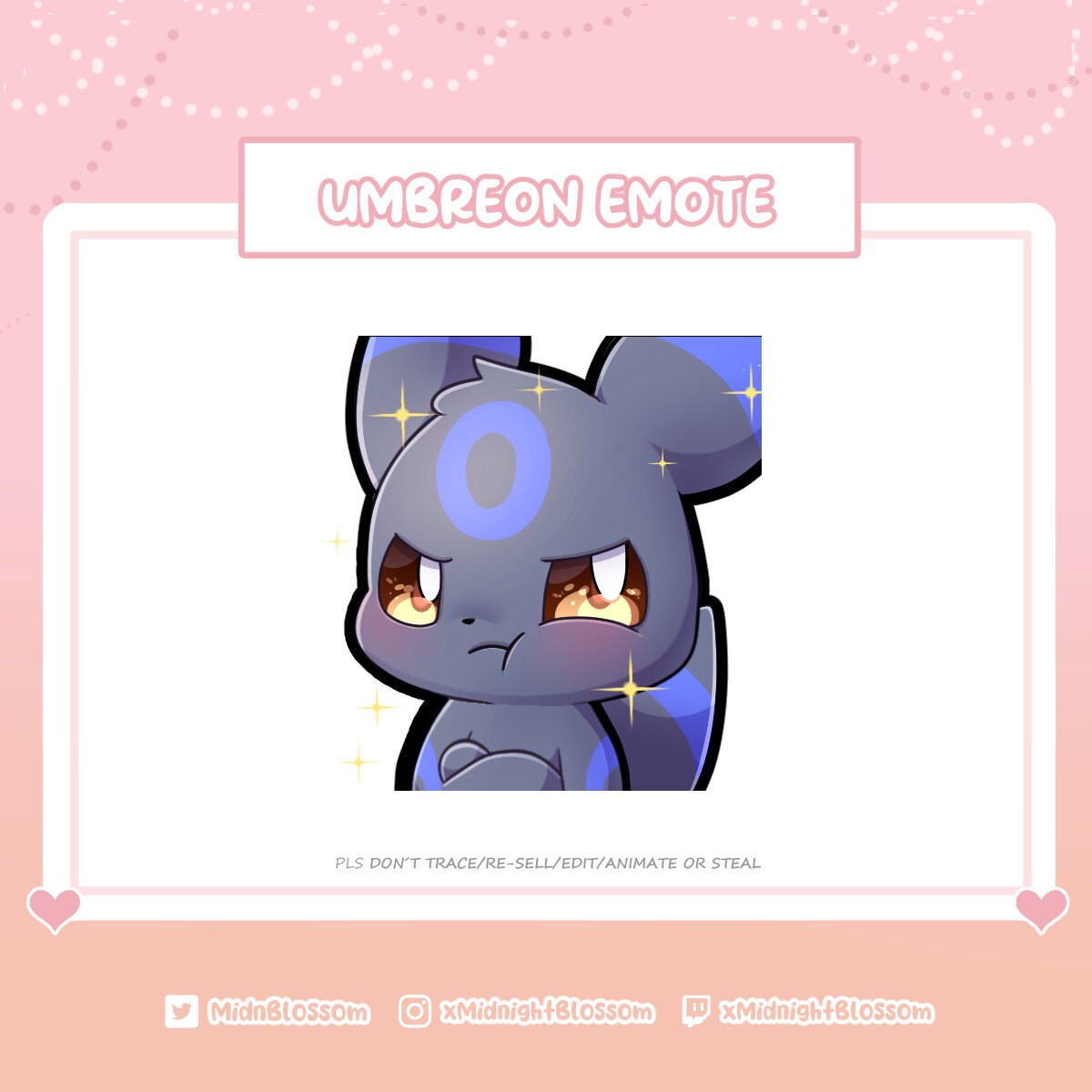 Shiny Umbreon Nachtara "pout" Emote|twitch Discord Emotes | Twitch ...
