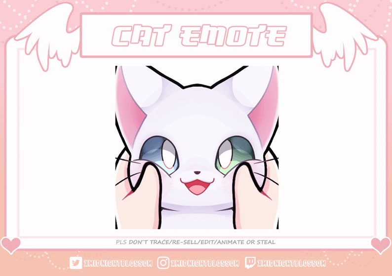 Animated Squish White Cat Neko| Twitch Discord Emotes | Twitch Graphic ...