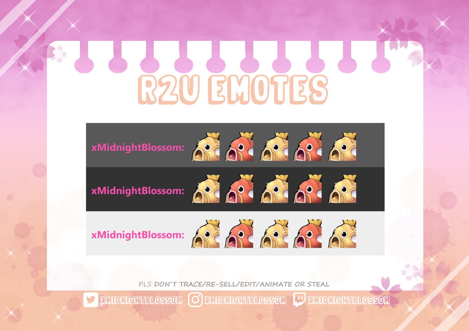 Magikarp & Shiny Magikarp Pog Emote for Twitch Discord Emote for ...