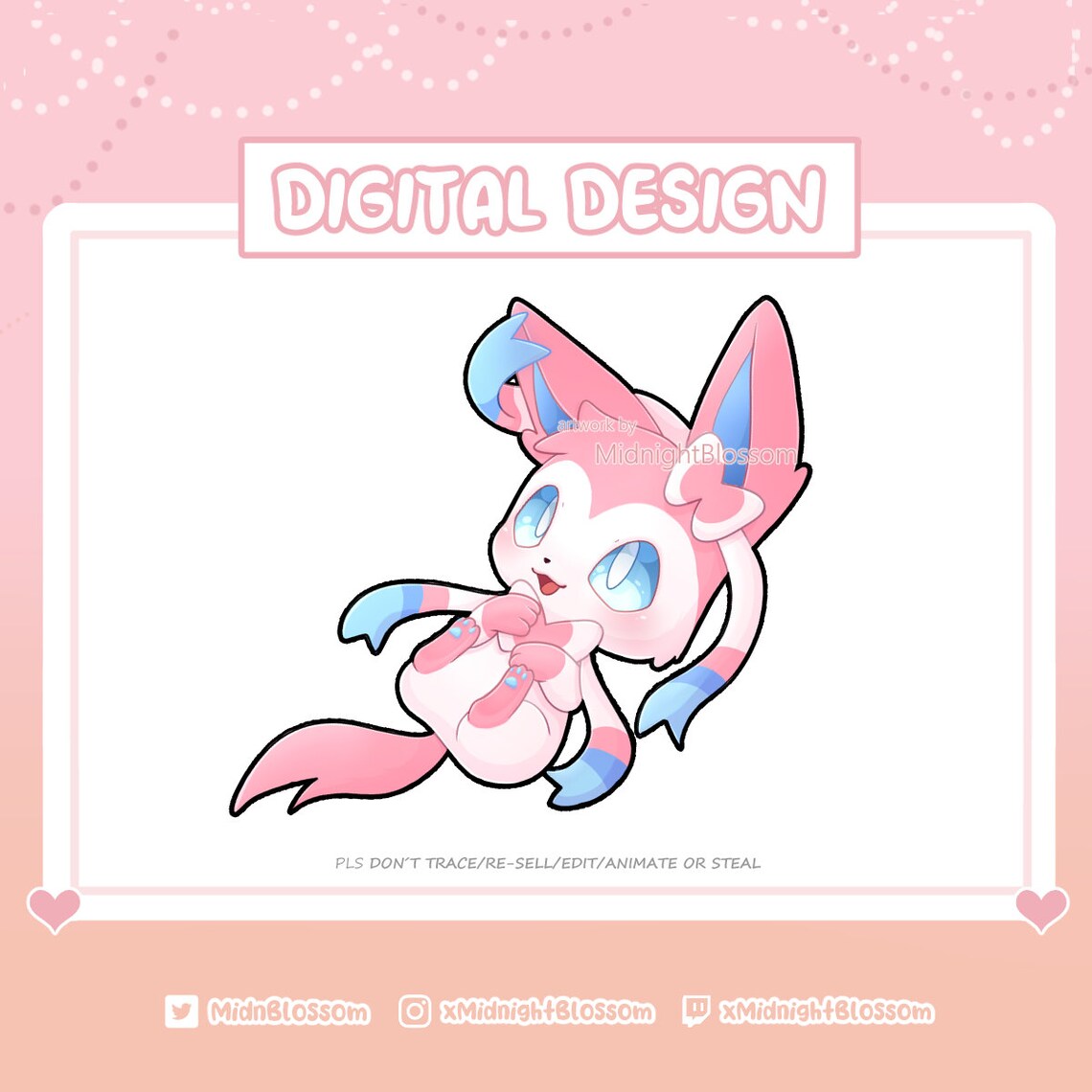 Cute Sylveon Feelinara Pokemon | Digital Asset | for Commercial ...