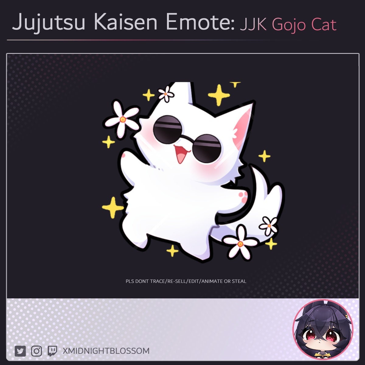 Cute Animated Happy "bukkorosu" JJK Gojo Cat Emote for Twitch/discord ...