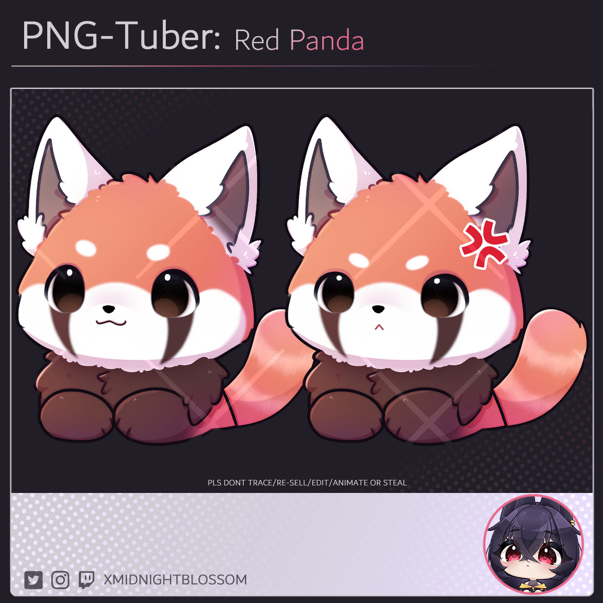 Cute Red Panda Chibi | PNG Tuber | Stream Asset | Cam |reactive PNG ...