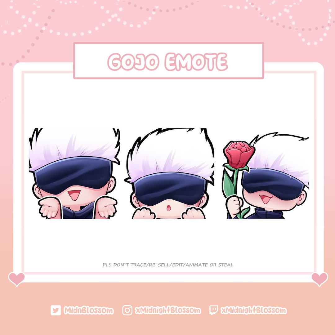 3 Cute Go Jo Emote Set Bundle "jjk" | Twitch Discord Emotes | Twitch ...