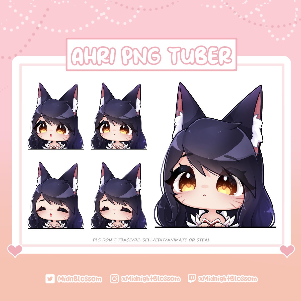 Cute League of Legends Ahri | PNG Tuber | Stream Asset | Cam | Twitch ...