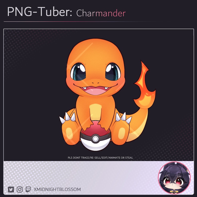 Cute Chibi Charmander | PNG Tuber | Stream Asset | Cam |reactive PNG ...