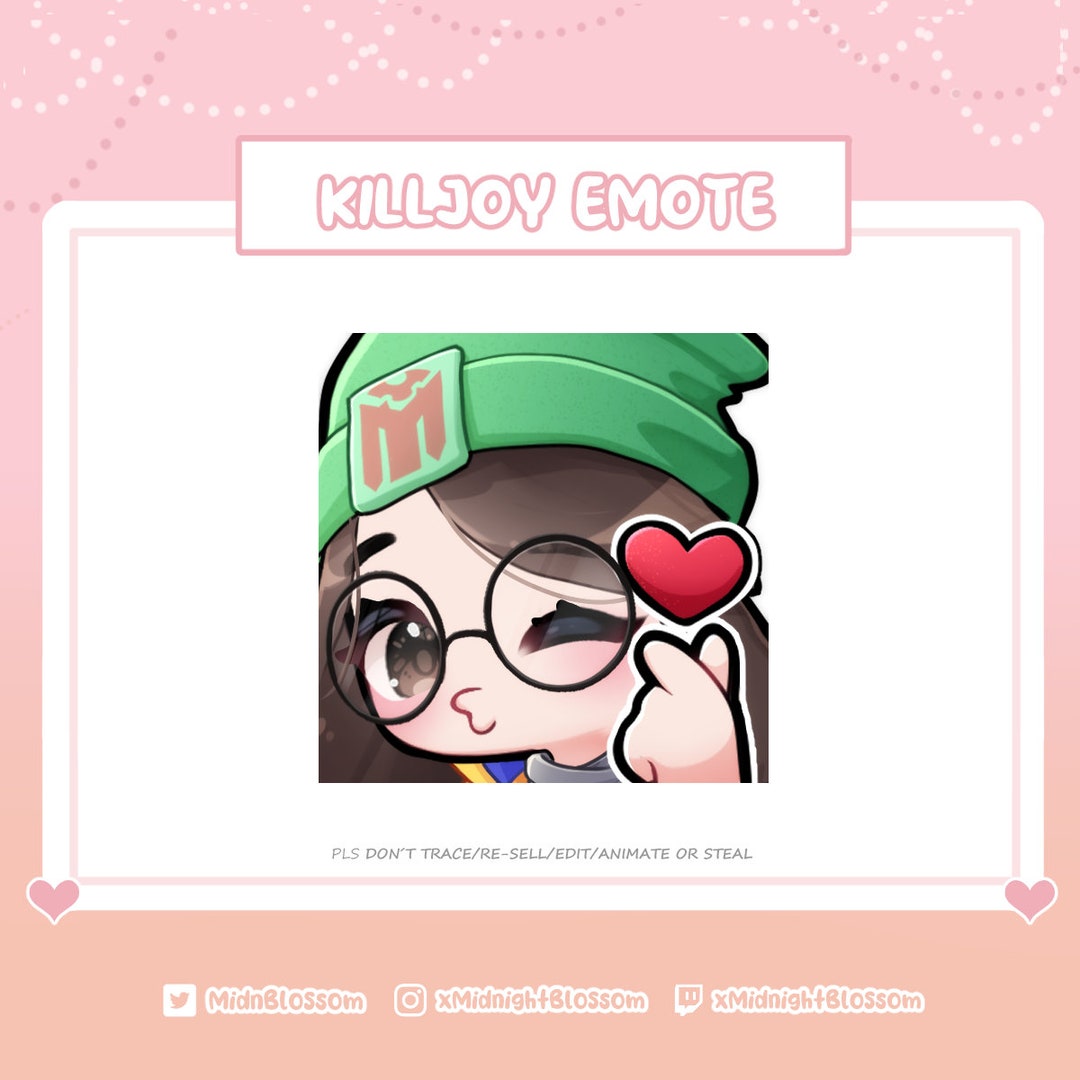 Cute Killjoy KJ "love" Valorant Emote |twitch Discord Emotes | Twitch ...