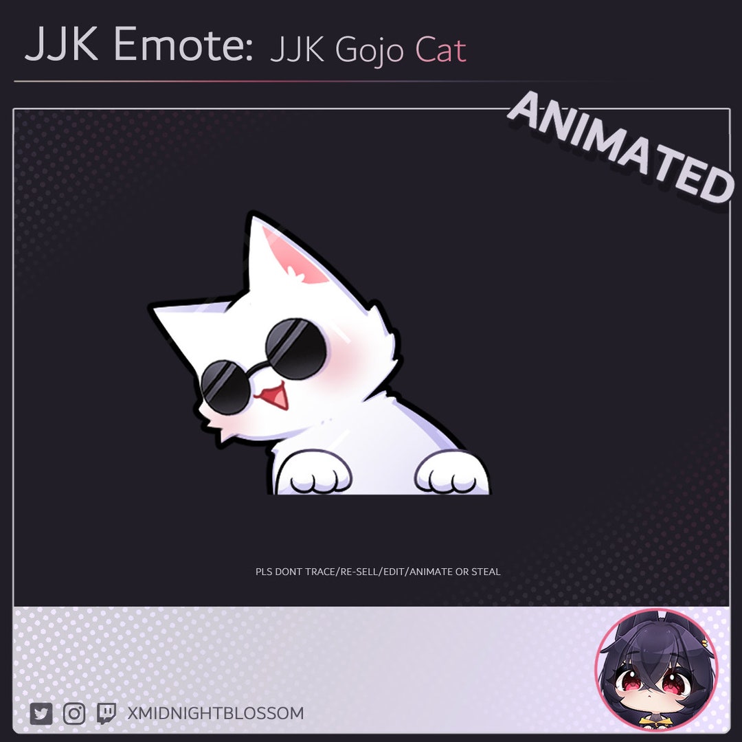 Cute Animated Happy Dance JJK Gojo Cat Emote for - Etsy