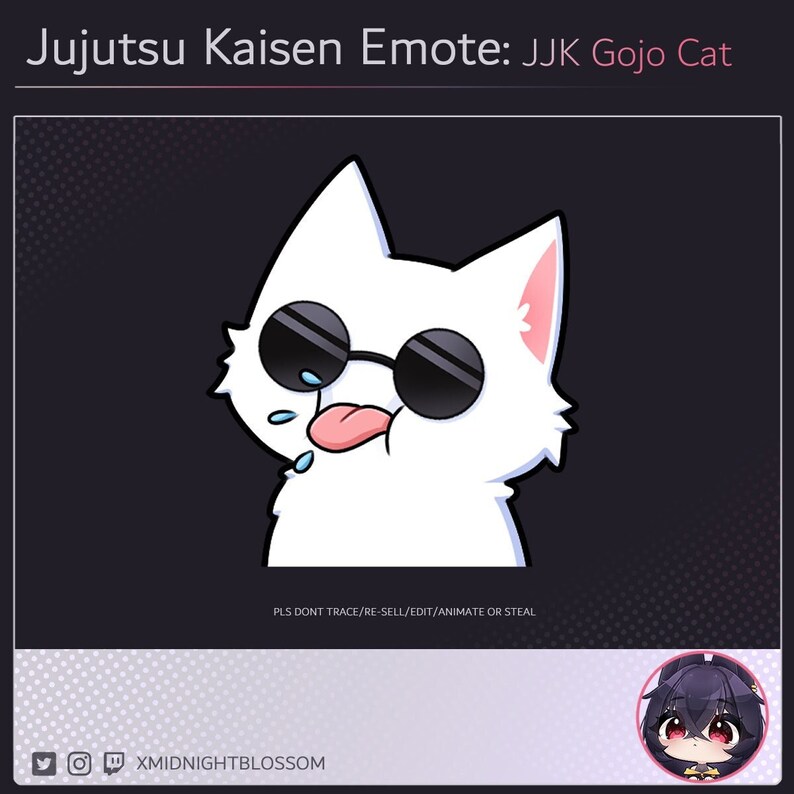 Animated Cute Go Jo Mlem/blblbl Cat Emote jjk Twitch Discord Emotes ...