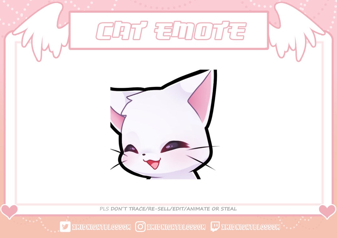 Ayaya White Cat Neko Twitch Discord Emotes Twitch Graphic - Etsy