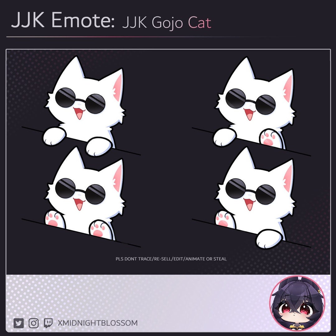 Animated Cute Go Jo Tap Bongo Cat Emote "jjk" | Twitch Discord Emotes ...