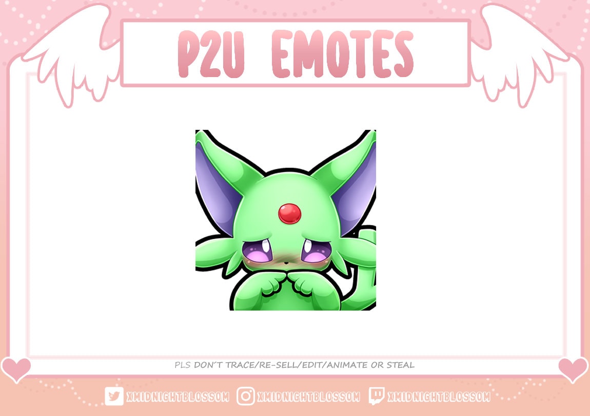 Shiny Espeon Psiana Shy Emote for Twitch/discord, Sticker Emote for ...
